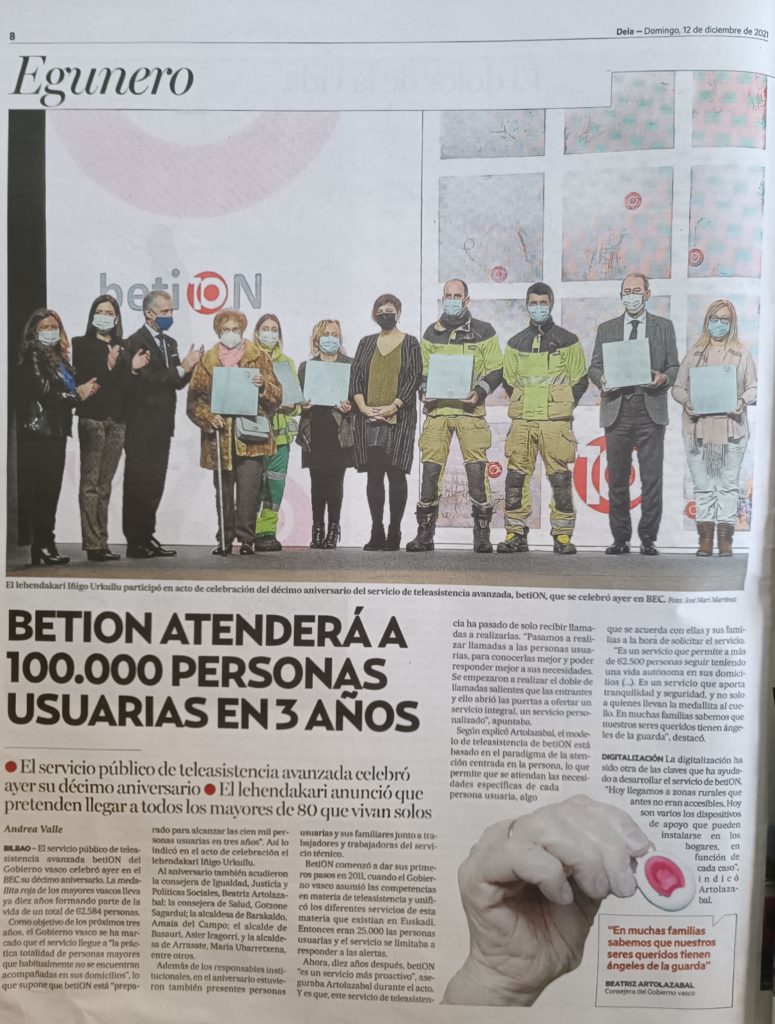 AFA Bizkaia galardonada por su contribución al programa Betion
